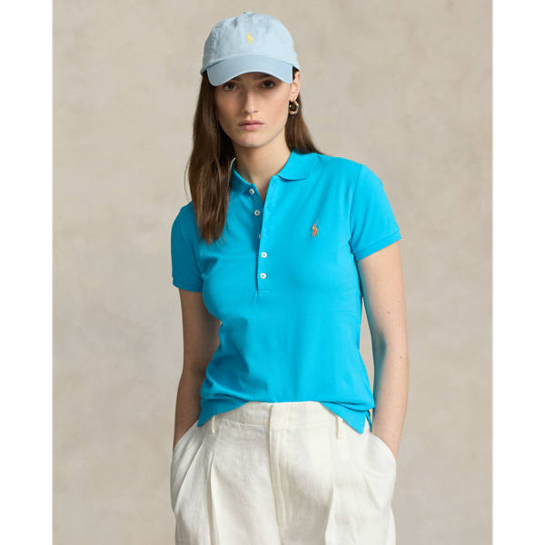 Polo en coton stretch Slim Fit pour femme | Ralph Lauren® FR
