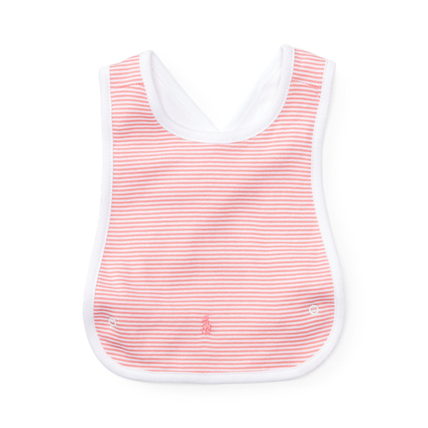 Striped Cotton Cross-Back Bib Baby Girl 1