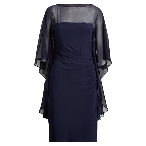 Mesh-Jersey Boatneck Dress Lauren 1