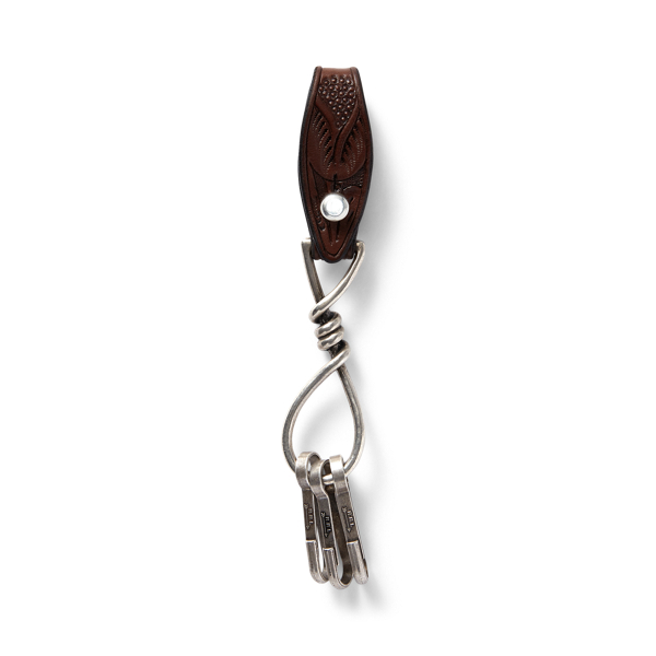 Tooled Leather Key Fob RRL 1