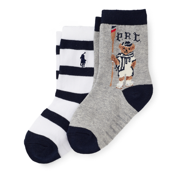 Rowing Bear Crew Sock 2-Pack para rapazes | Ralph Lauren® PT