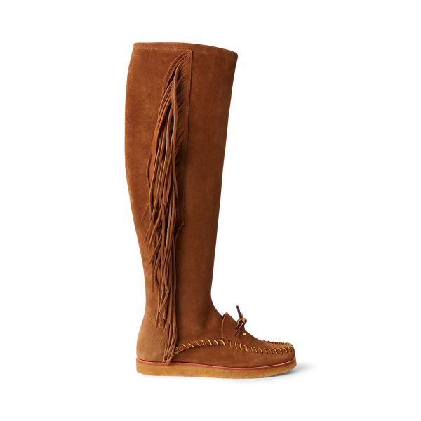 Channing Fringe Moccasin Boot voor dames | Ralph Lauren® BE
