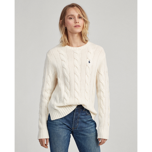 Cream Cable-Knit Wool-Blend Sweater Polo Ralph Lauren 1