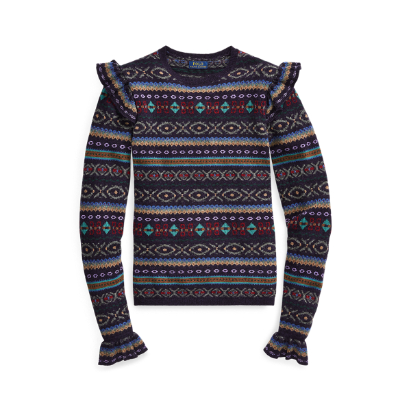 Pull Fair Isle à bordure volantée pour femme | Ralph Lauren® BE