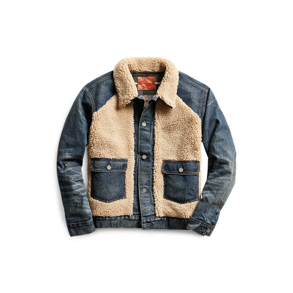 Fleece-Paneled Denim Jacket para homen | Ralph Lauren® PT