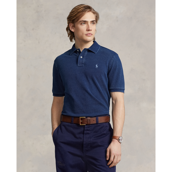 Dark Indigo/C7503 Classic Fit Indigo Mesh Polo Shirt Polo Ralph Lauren 1