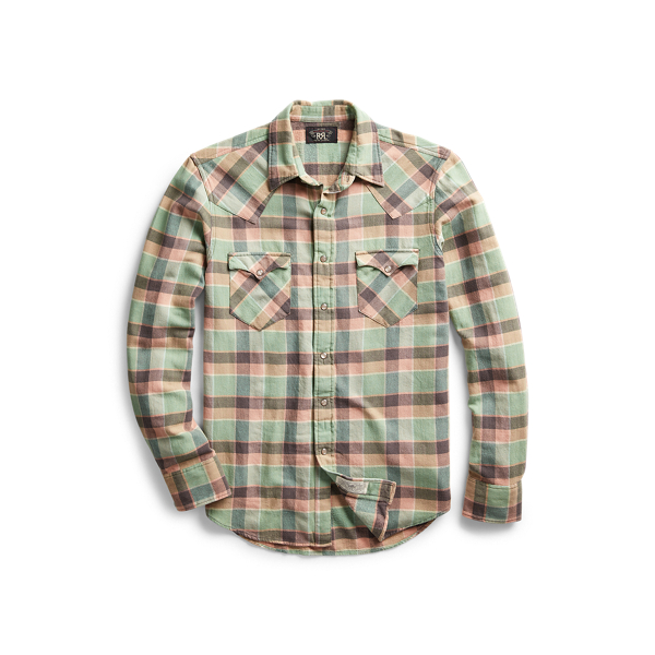 Slim Plaid Twill Western Shirt RRL 1
