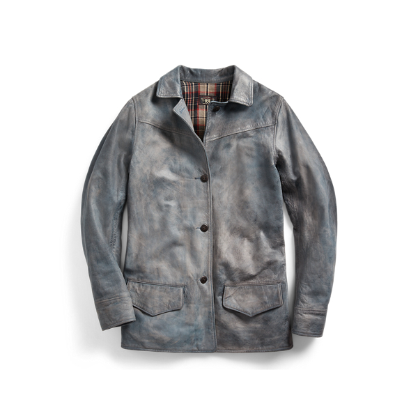 Indigo Leather Jacket for Women | Ralph Lauren® UK