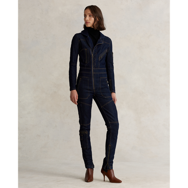 Denim Zip-Front Flight Suit para mulher | Ralph Lauren® PT
