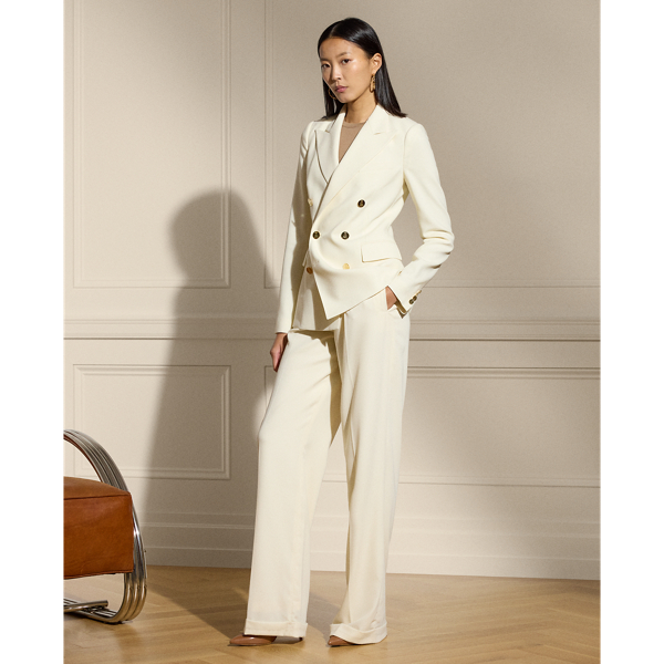 Lux Cream Stamford Wool Crepe Pant Ralph Lauren Collection 1