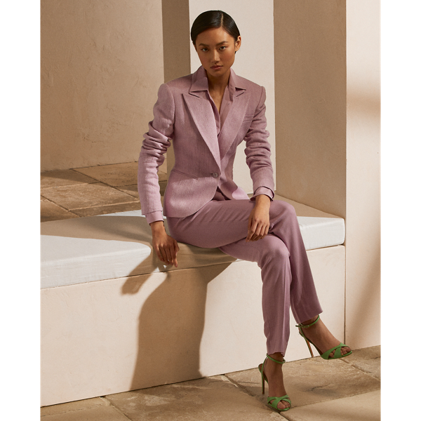 Calças em padrão espinhado Simone para mulher | Ralph Lauren® PT