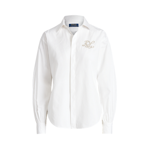 Monogram Blouson-Sleeve Shirt para Women | Ralph Lauren® PT