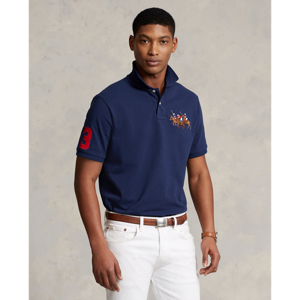 Classic Fit Triple-Pony Mesh Polo Shirt