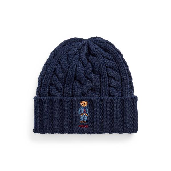 Polo Bear Cable-Knit Beanie