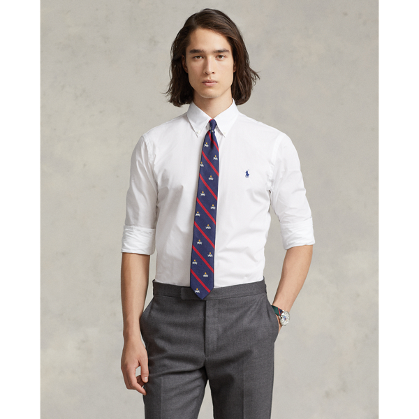 Custom fit poplin overhemd met stretch voor heren | Ralph Lauren® NL