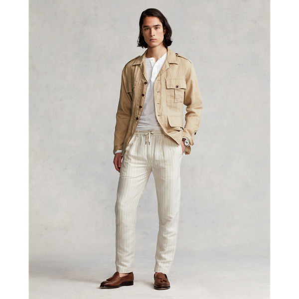 Andover Cream Pinstripe Polo Prepster Slim Tapered Fit Pant Polo Ralph ...