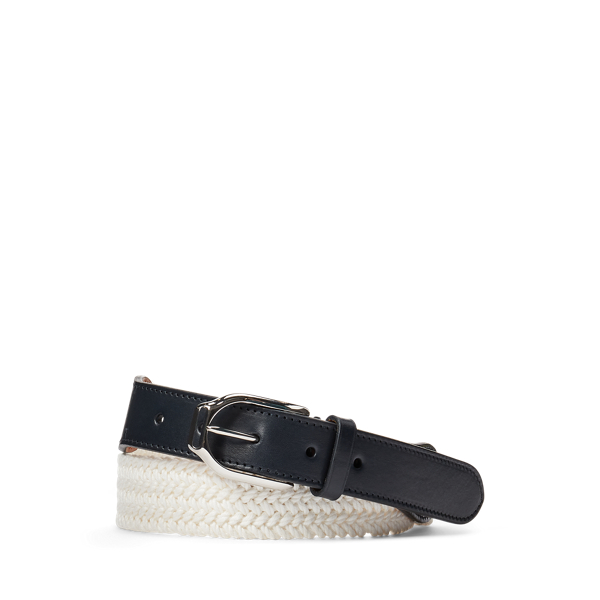 Cinto de linho com acabamento em pele para homen | Ralph Lauren® PT