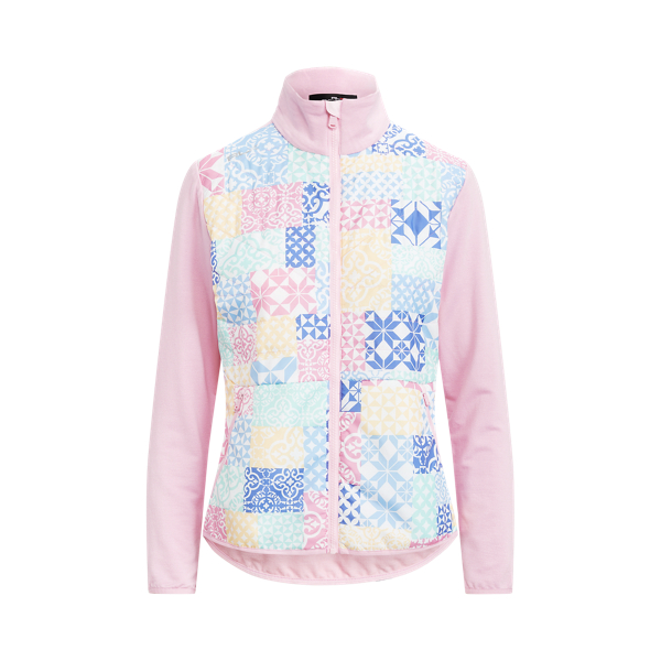 Casaco híbrido com motivo gráfico e fecho-éclair completo para mulher ...