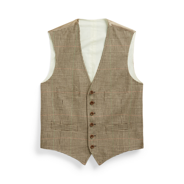 Glen Plaid Linen Vest | Ralph Lauren® Australia