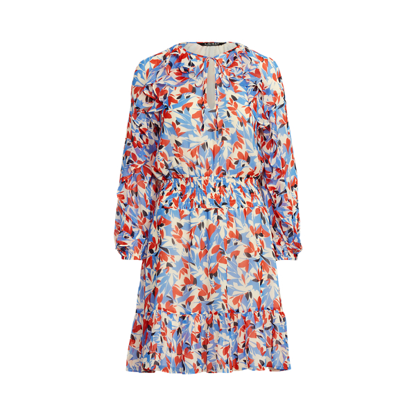 Vestido de georgette arrugado con flores para mujer | Ralph Lauren® ES