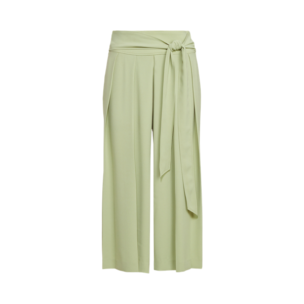 Calças de perna larga cortadas em georgette para mulher | Ralph Lauren® PT
