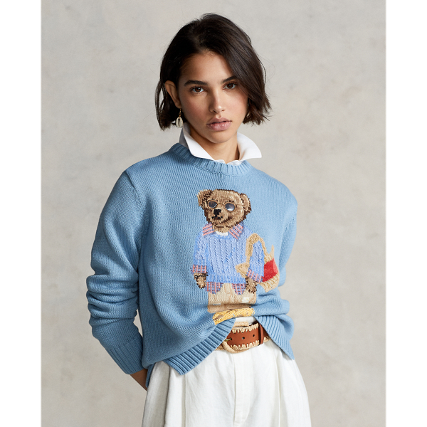 Camisola de malha Polo Bear para mulher | Ralph Lauren® PT