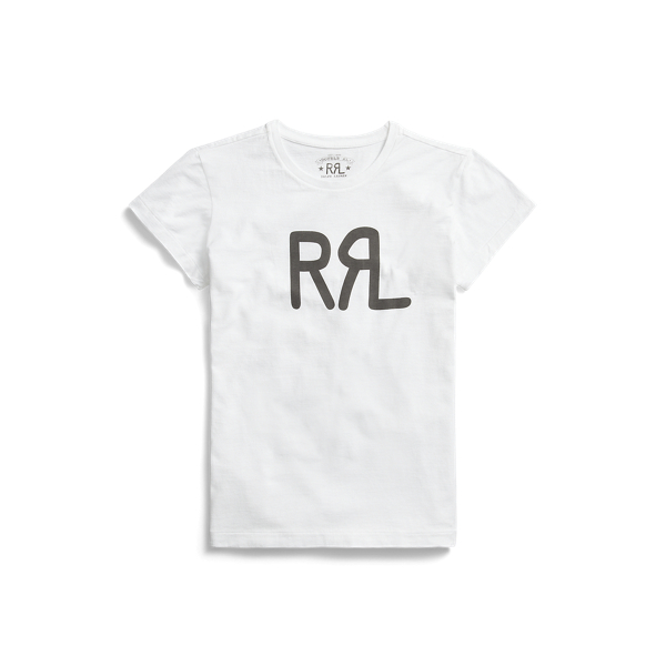 White Logo Cotton Jersey Tee RRL 1