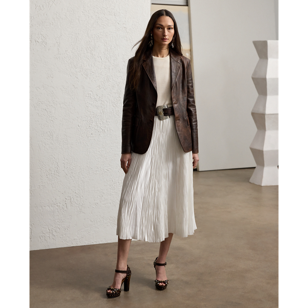 Malone 細褶緞面半身裙 | Ralph Lauren® 台灣官方網站