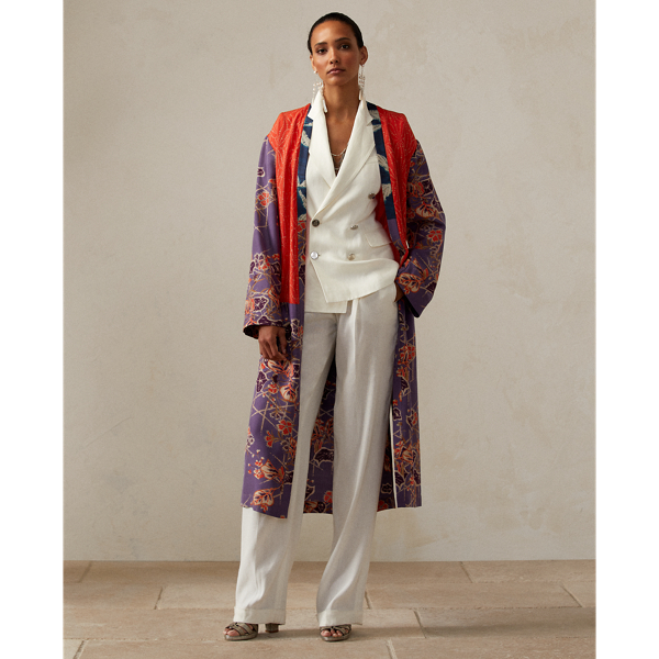 Karly Floral-Print Silk Long Coat for Women | Ralph Lauren® UK