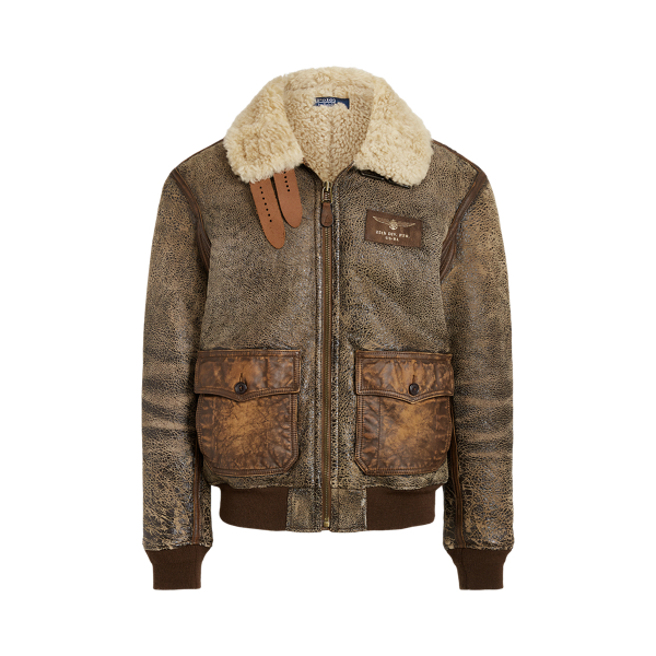Leather-Trim Shearling Bomber Jacket | Ralph Lauren® Australia