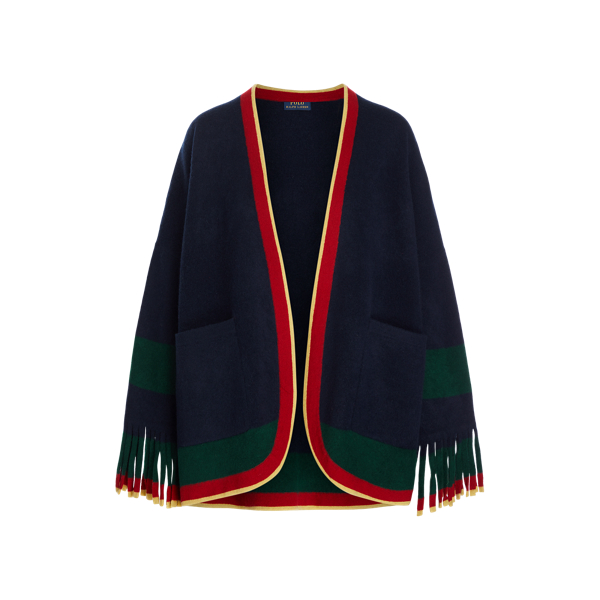 Fringe-Trim Wool Cape Cardigan | Ralph Lauren® Australia