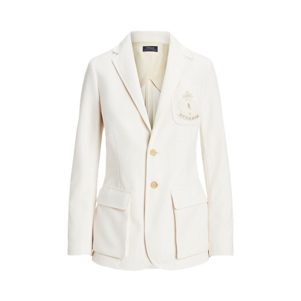 Logo Tonal-Crest Wool-Blend Blazer