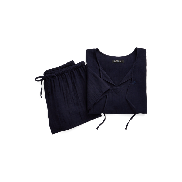 Gauze Short-Sleeve Boxer PJ Set for Women | Ralph Lauren® UK