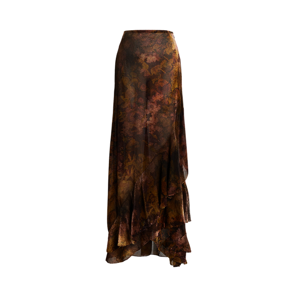 Waylon Rose-Print Velvet Skirt | Ralph Lauren® Australia