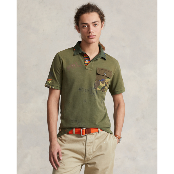 Dark Sage Classic Fit Mesh Graphic Polo Shirt Polo Ralph Lauren 1