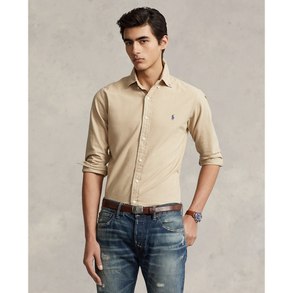 Custom Fit Garment Dyed Oxford Shirt For Men Ralph Lauren® Uk
