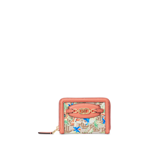 Floral Monogram Jacquard Zip Wallet for Women | Ralph Lauren® UK