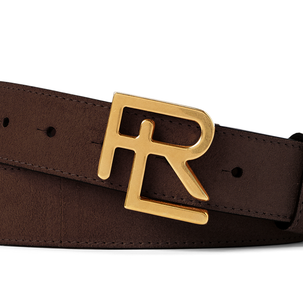 RL-Buckle Calf-Suede Belt
