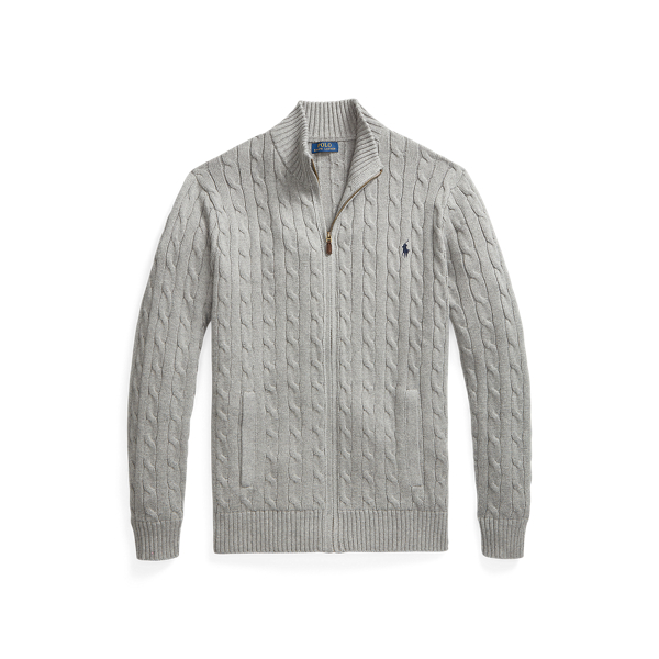 Pull entièrement zippé en coton torsadé pour homme | Ralph Lauren® FR
