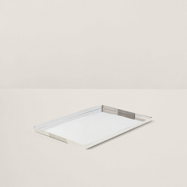 Stainless Steel Thorpe Rectangular Tray Ralph Lauren Home 1
