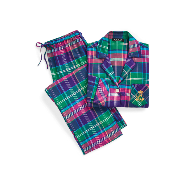Pijama de sarga cepillada con cuadros para mujer | Ralph Lauren® ES