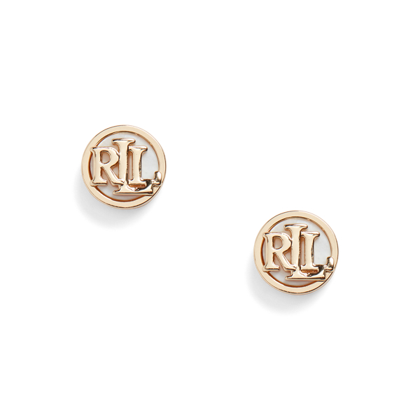 Gold-Tone & Mother-of-Pearl Logo Studs for Women | Ralph Lauren® UK