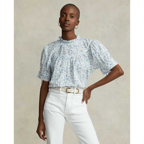 Floral Shirred Cotton Voile Top for Women | Ralph Lauren® UK