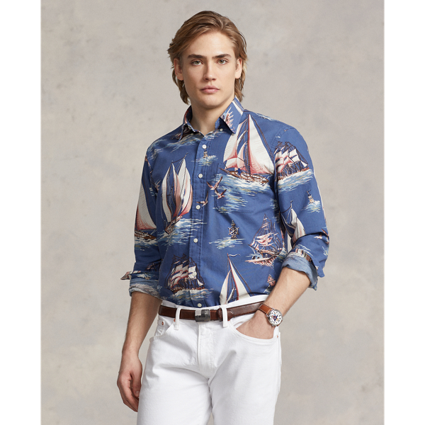 Classic Fit Ship-Print Oxford Shirt | Ralph Lauren® Australia