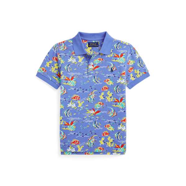 Fish-Print Cotton Mesh Polo Shirt | Ralph Lauren® Australia