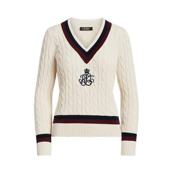Cable-Knit Cotton Cricket Jumper