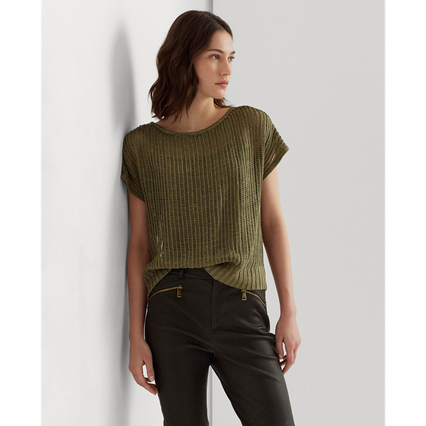 Linen-Blend Mesh Short-Sleeve Jumper | Ralph Lauren® Australia