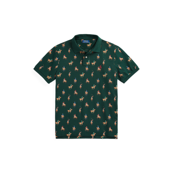 Custom Slim Polo-Print Mesh Polo Shirt