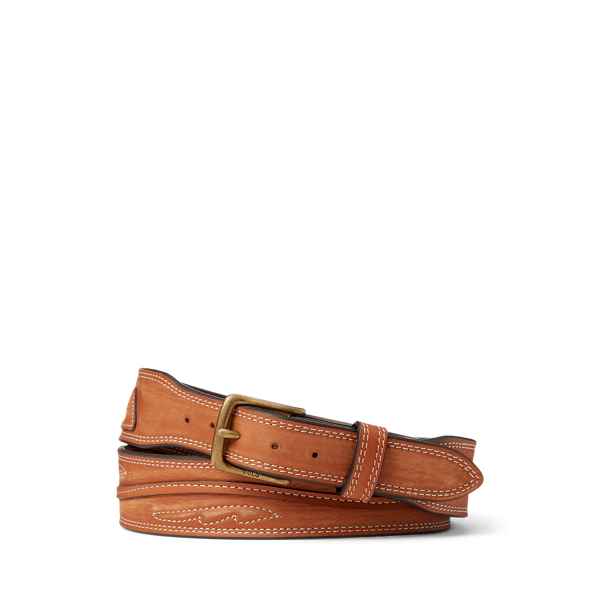 Topstitched Leather Belt