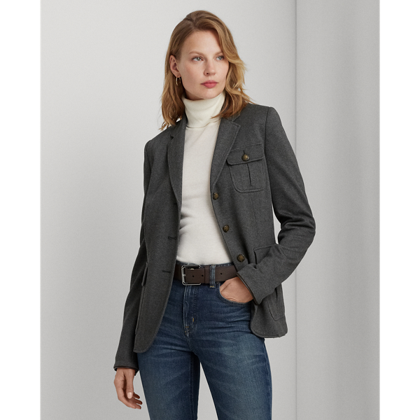 Herringbone Jacquard-Knit Blazer | Ralph Lauren® Australia